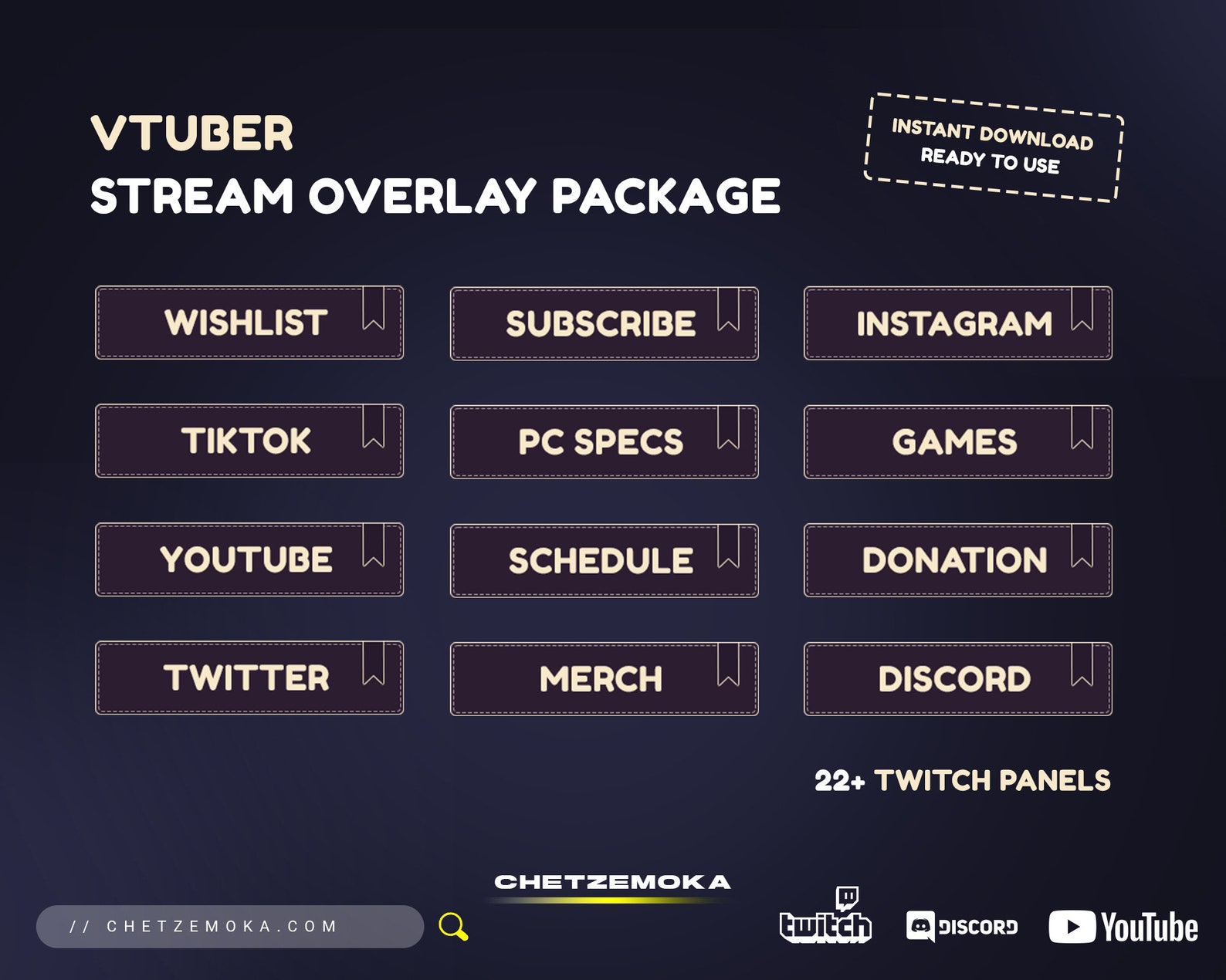 Vtuber Stream Overlay Purple & Gold Vtuber Overlay Celestial Stream ...