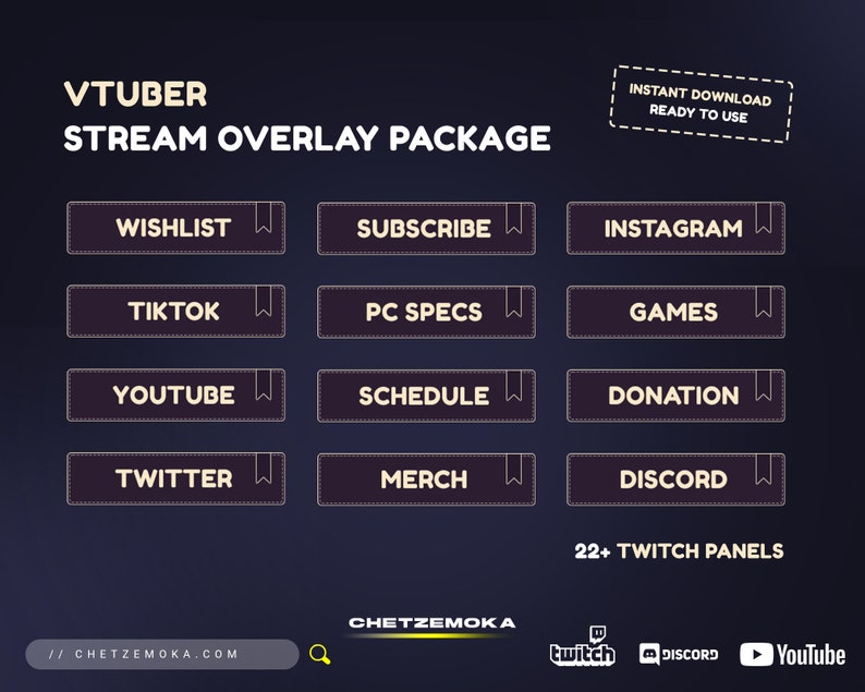 Vtuber Stream Overlay Purple & Gold Vtuber Overlay Celestial Stream ...