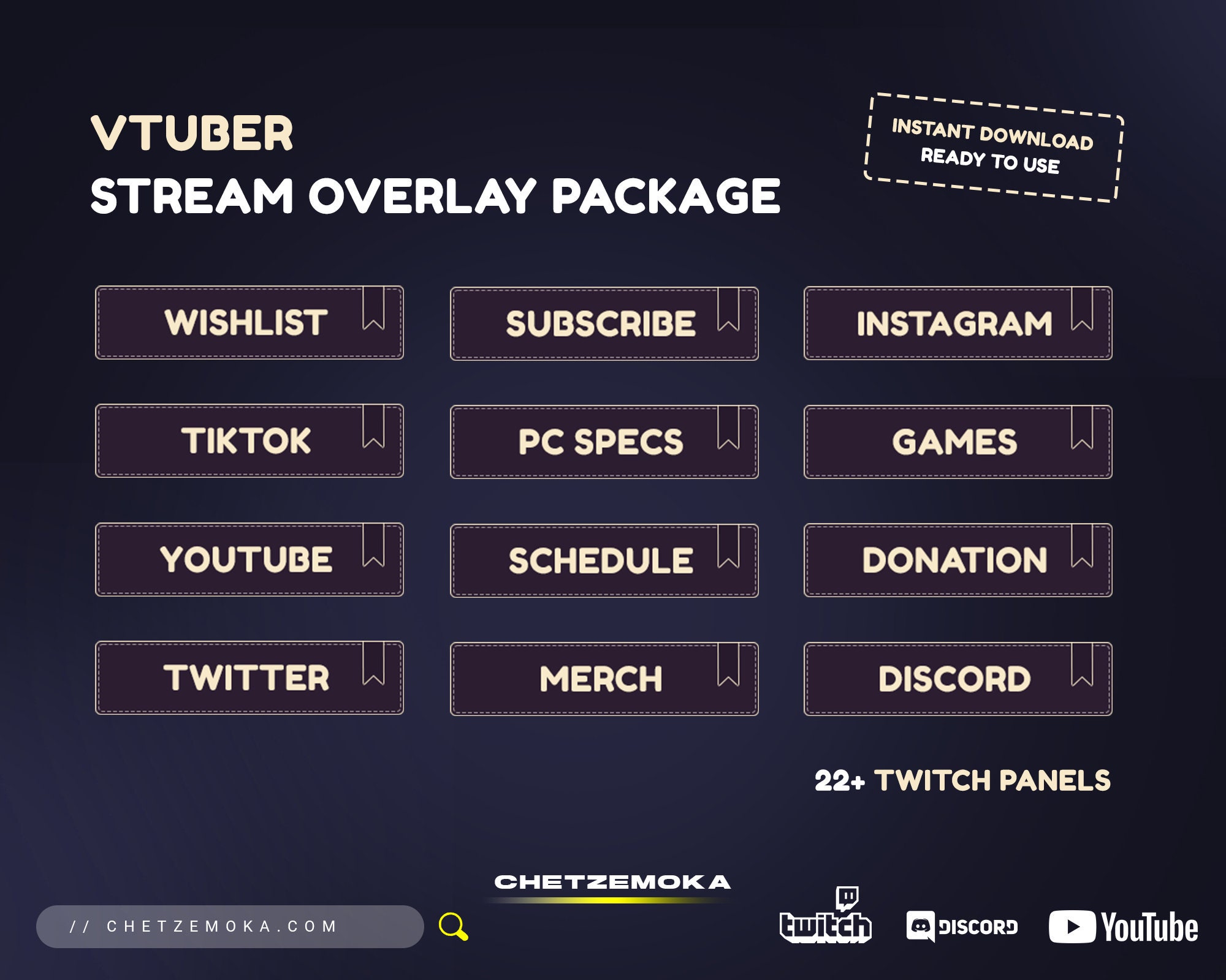 Vtuber Stream Overlay Purple & Gold Vtuber Overlay Celestial Stream ...