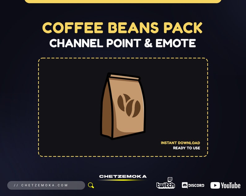 Coffee Beans Pack Emote - Channel Point - Twitch Emote | Twitch Channel Points - Twitch ...