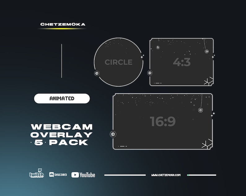 ANIMATED Winter Webcam Overlay | 5 Sizes | Twitch White Webcam Borders ...