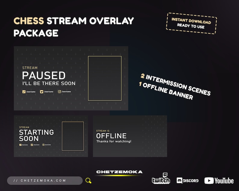 Chess Stream Overlay - Animated & Static Version | Chess Twitch Overlay ...