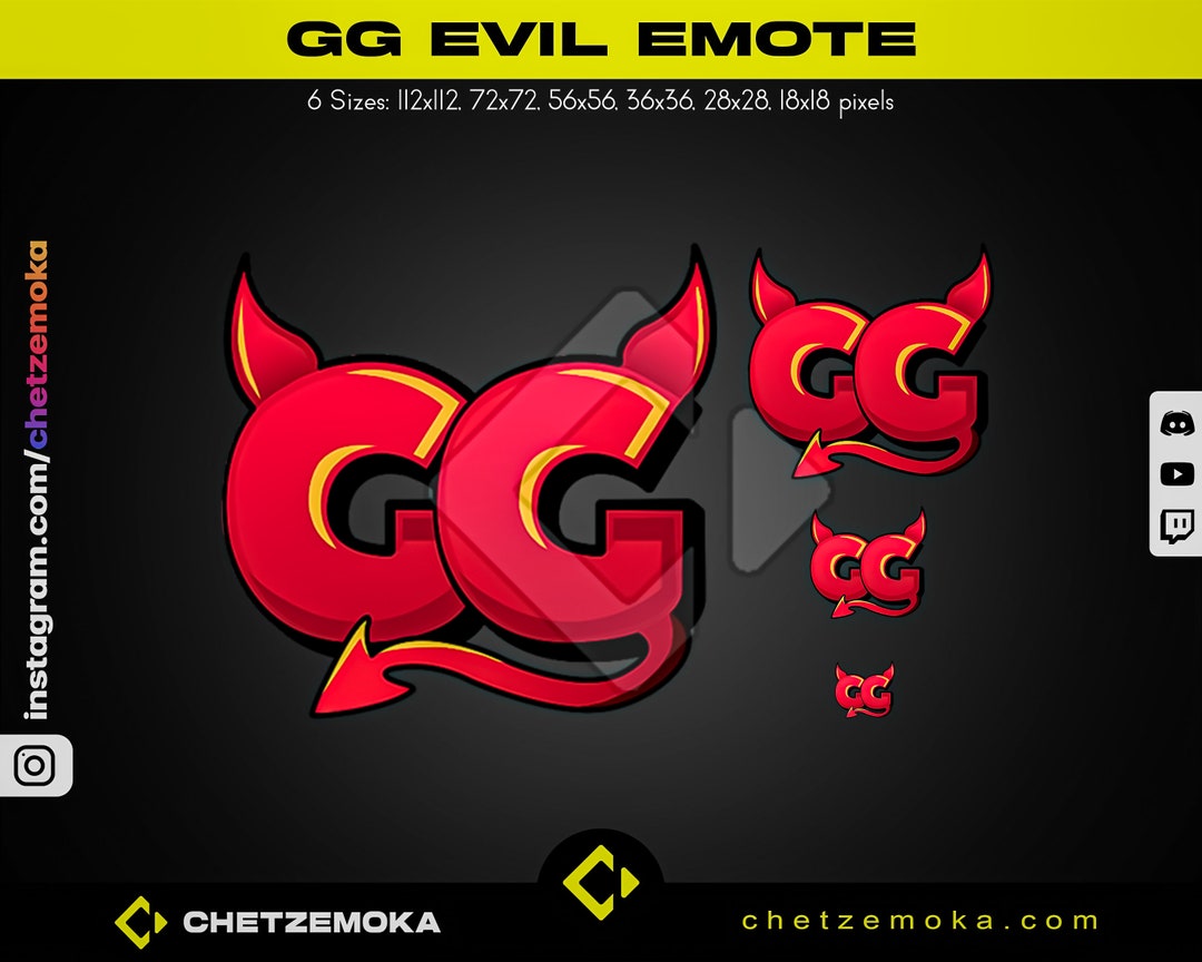Devil GG Text Emote | for Twitch, Youtube, Discord | Instant Delivery ...