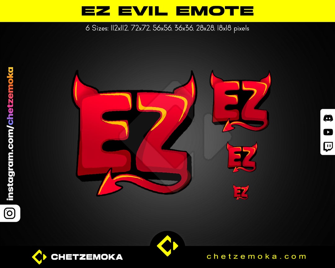 Devil EZ Text Emote | for Twitch, Youtube, Discord | Instant Delivery ...