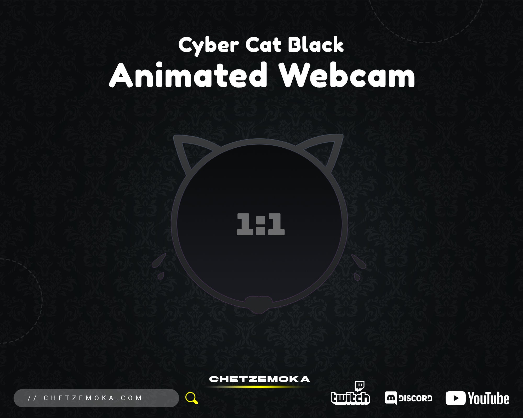 Black Cat Animated Webcam Overlay: Streaming Bundle (digital Download ...