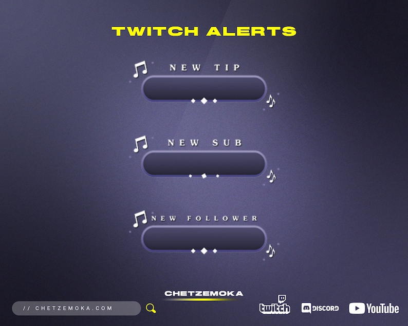 Musical Stream Overlay Dark Purple - Animated & Static Version | Music ...