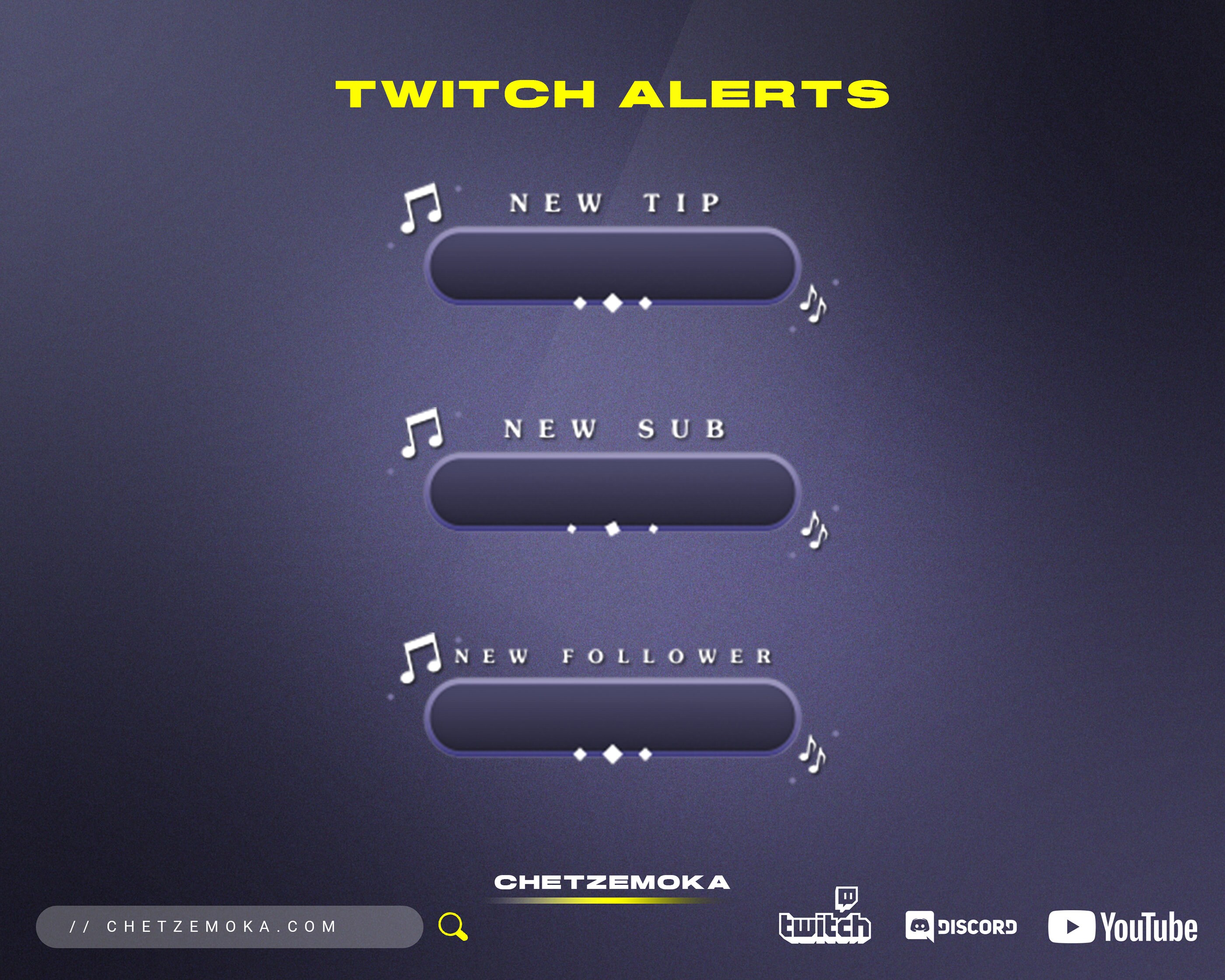 Musical Stream Overlay Dark Purple - Animated & Static Version | Music ...