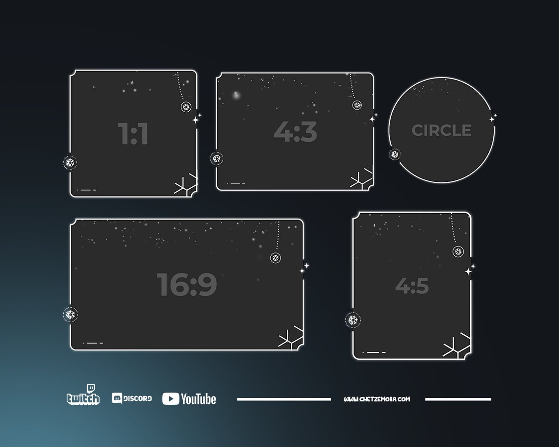 ANIMATED Winter Webcam Overlay | 5 Sizes | Twitch White Webcam Borders ...