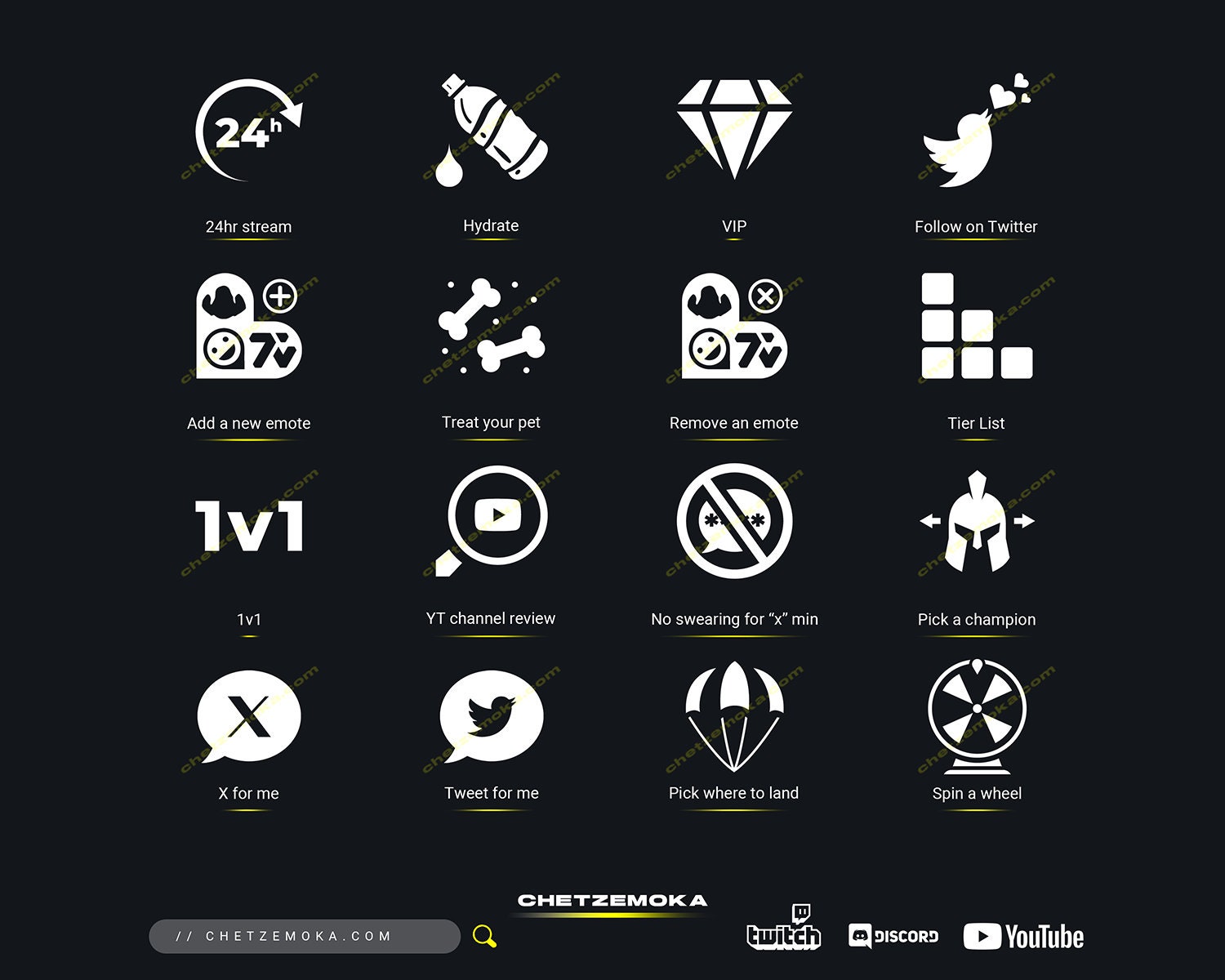 33x Twitch Reward Icon | Set of 33 Icons | Channel Points | White Color ...