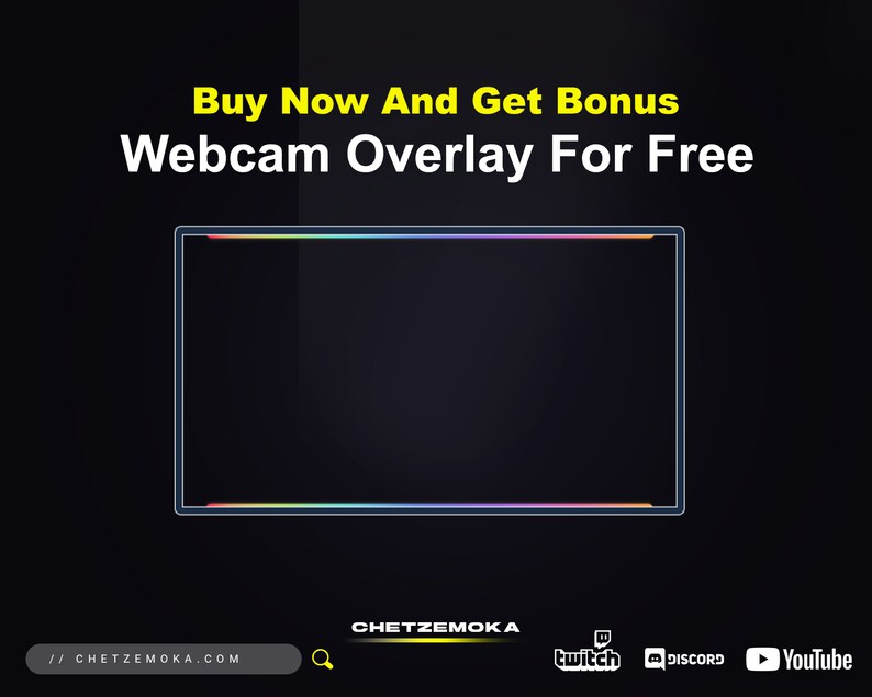 Twitch Panels Neon | 28 Stream Panels Pack | Bonus: Free Webcam Overlay ...
