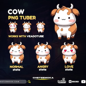 Pngtuber Cow | Veadotube | Easy to Install | Discord | Twitch | Kick - Etsy
