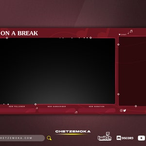 Musical Stream Overlay Dark Red - Animated & Static Version | Music ...