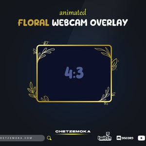 Gold Animated Floral Webcam Overlay | Circle and All Standard Sizes - Etsy