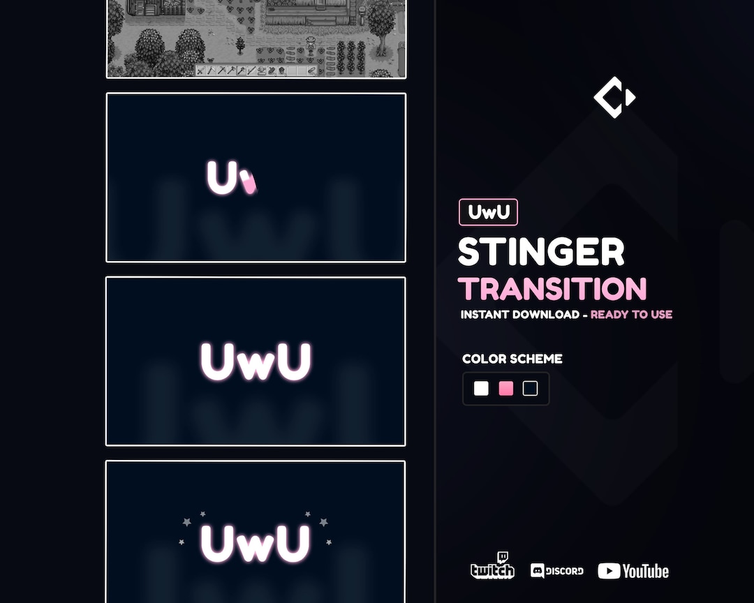 Uwu Stinger Transition, Uwu Twitch Animated Stinger Transition, Cute ...
