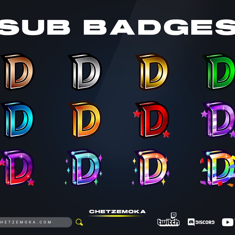 Silver Gold Sub Badge - Etsy