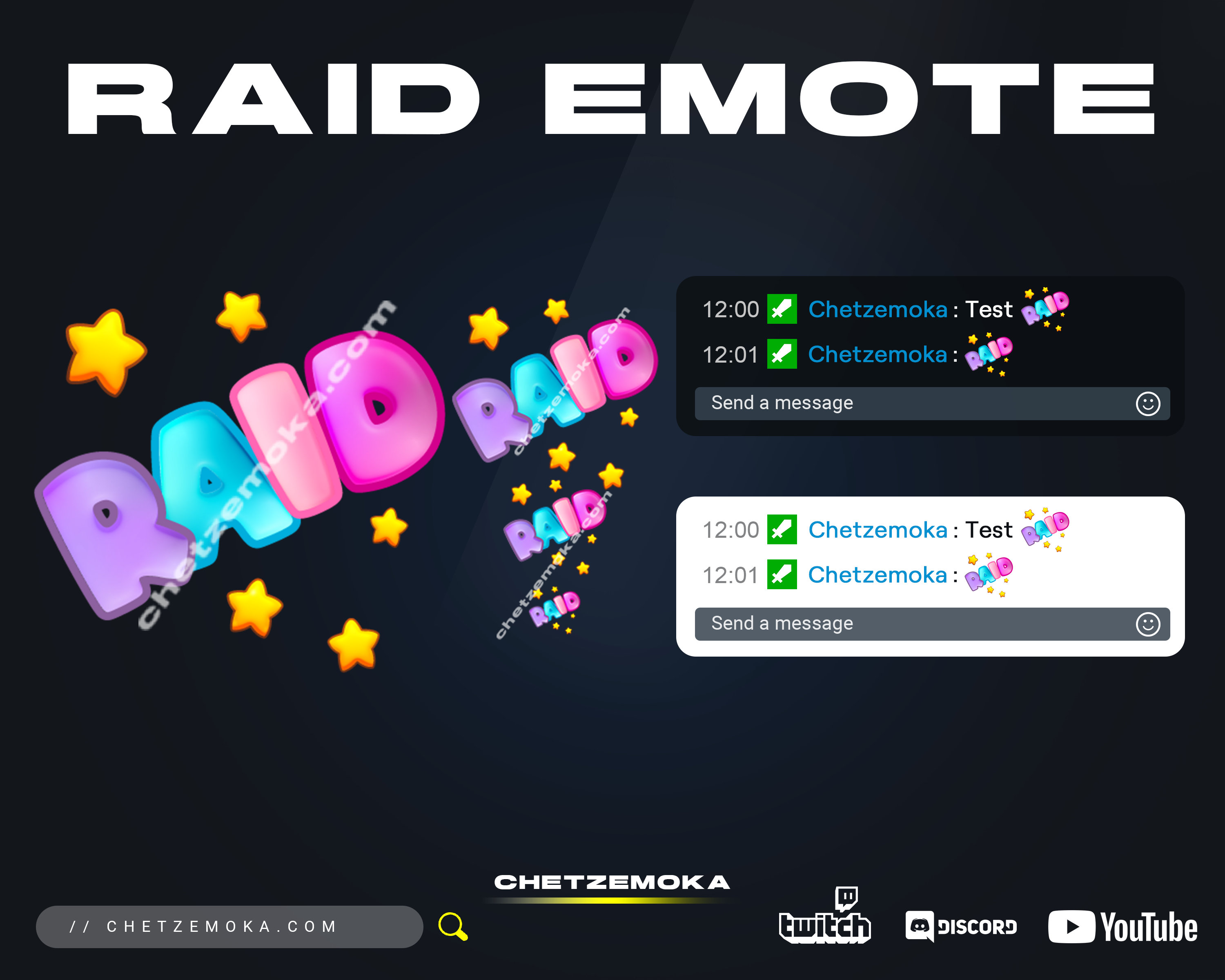 Pastel Animated/static Raid Twitch Emote Twitch / Youtube / Discord ...