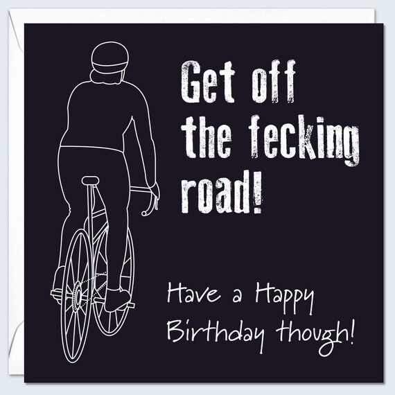 Happy Birthday Cyclist Bicycle Rider Card | Etsy