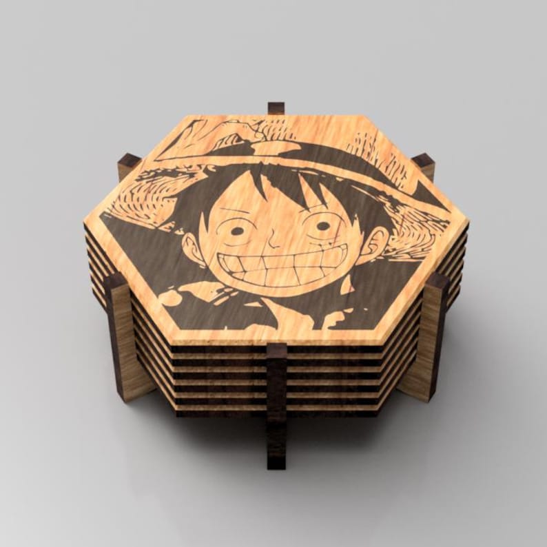 One Piece Anime Inspired Coasters - Laser Engraved - Etsy