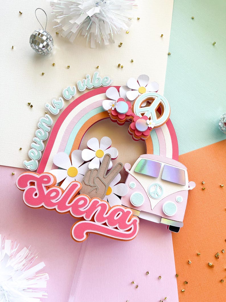 Groovy 3D Cake Topper | Girl Groovy 3D Cake Topper | Retro Girly Cake ...