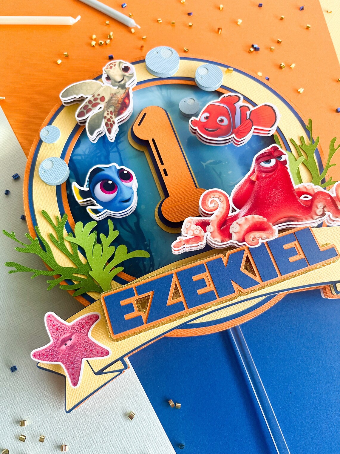 Finding Nemo/ Finding Dory Themed 3D Cake Topper Boy Cake Topper - Etsy