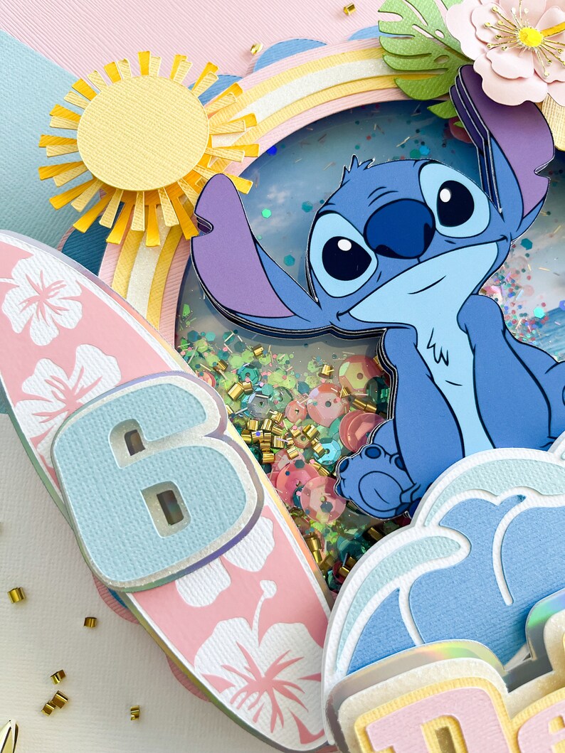 Lilo & Stitch 3D Shaker Cake Topper Pink and Blue Stitch Cake Topper ...