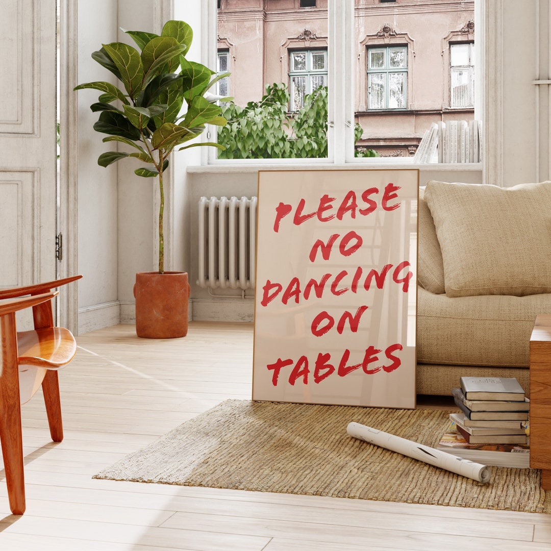 Newspaper Poster Print Retro Wall Art Please No Dancing on Tables Bar ...