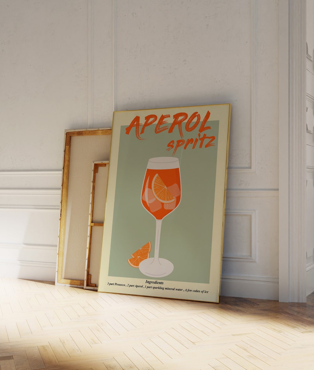 Retro Cocktail Poster Vintage Art Print Aperol Cocktail Recipe Wall Art ...