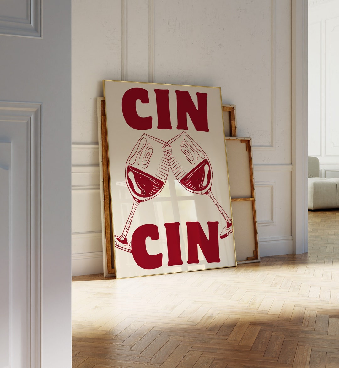 Cin Cin Print Digital Download Cheers Poster Printable Wall Art for ...