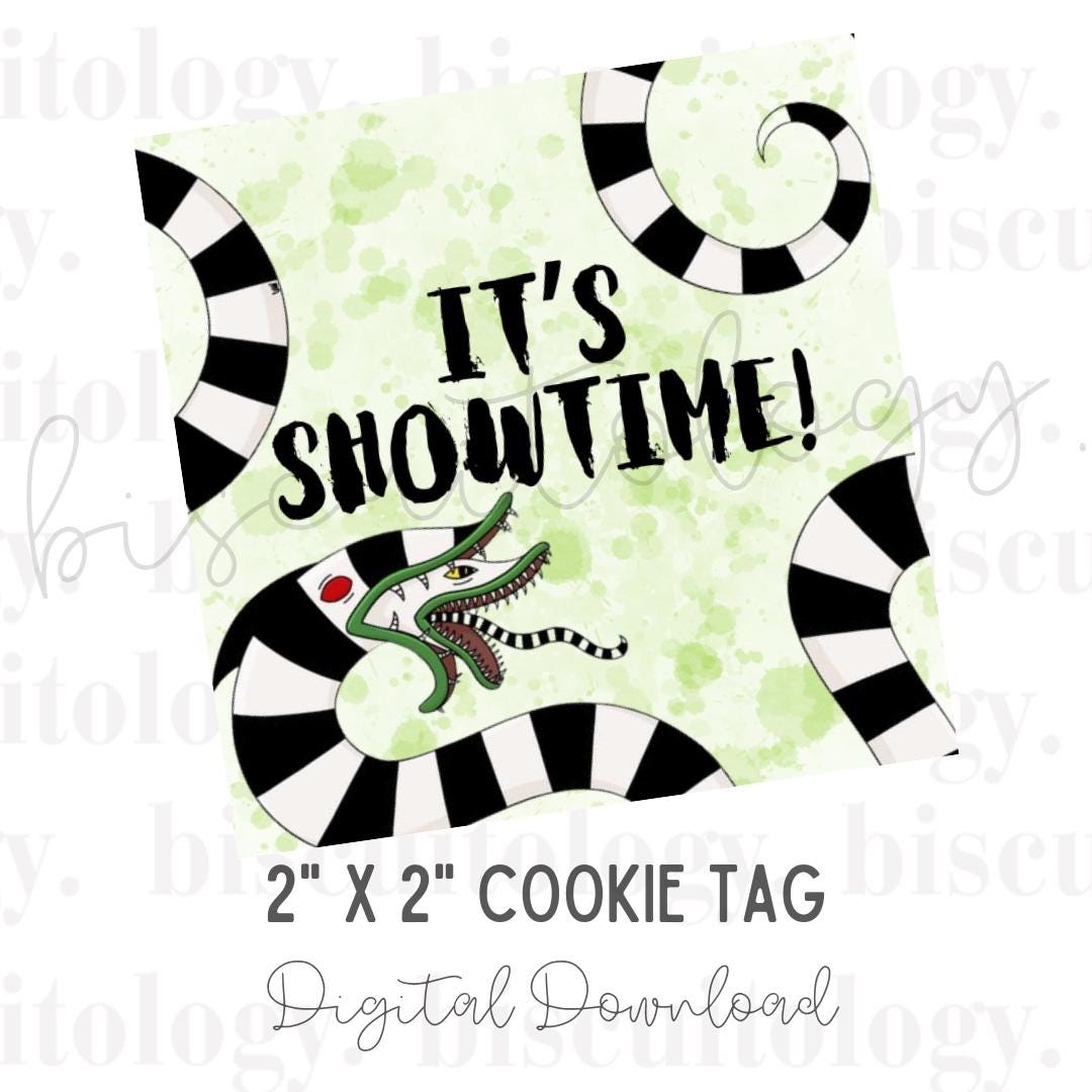 Beetlejuice It's Showtime Sandworm Cookie Tag Square & Circle - Etsy