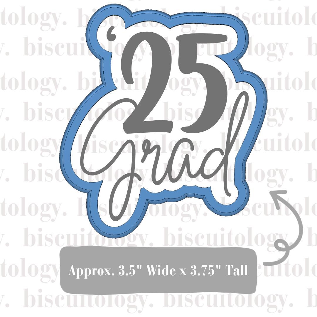 2025 Grad Graduation Hand Lettered Cookie Cutter Fondant Cutter Class ...