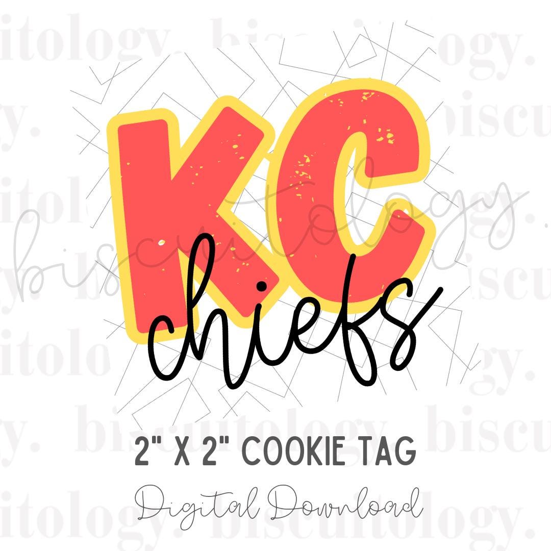 Kansas City Chiefs Football Cookie Tag Square 2 Styles - Etsy