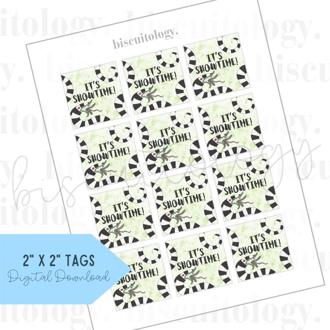 It's Showtime Sandworm Cookie Tag Square & Circle - Etsy