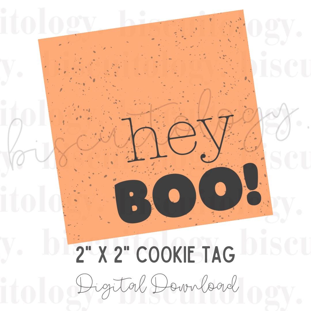 Printable Cookie Tag Hey Boo Halloween Cookie Sleeve Tag - Etsy