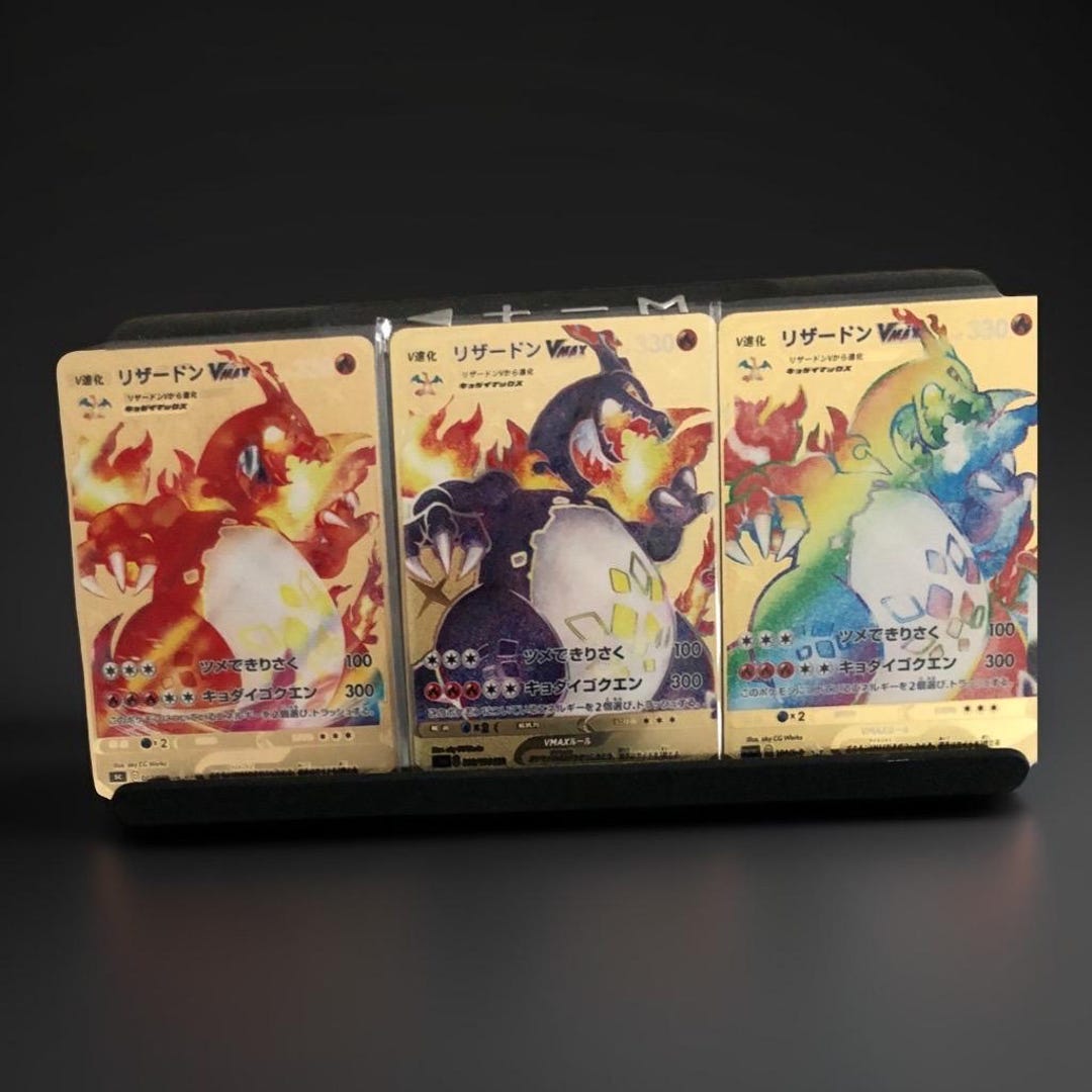 Lot 3 Cards Charizard Charizard VMAX Shiny Japanese Rainbow Fan Made ...