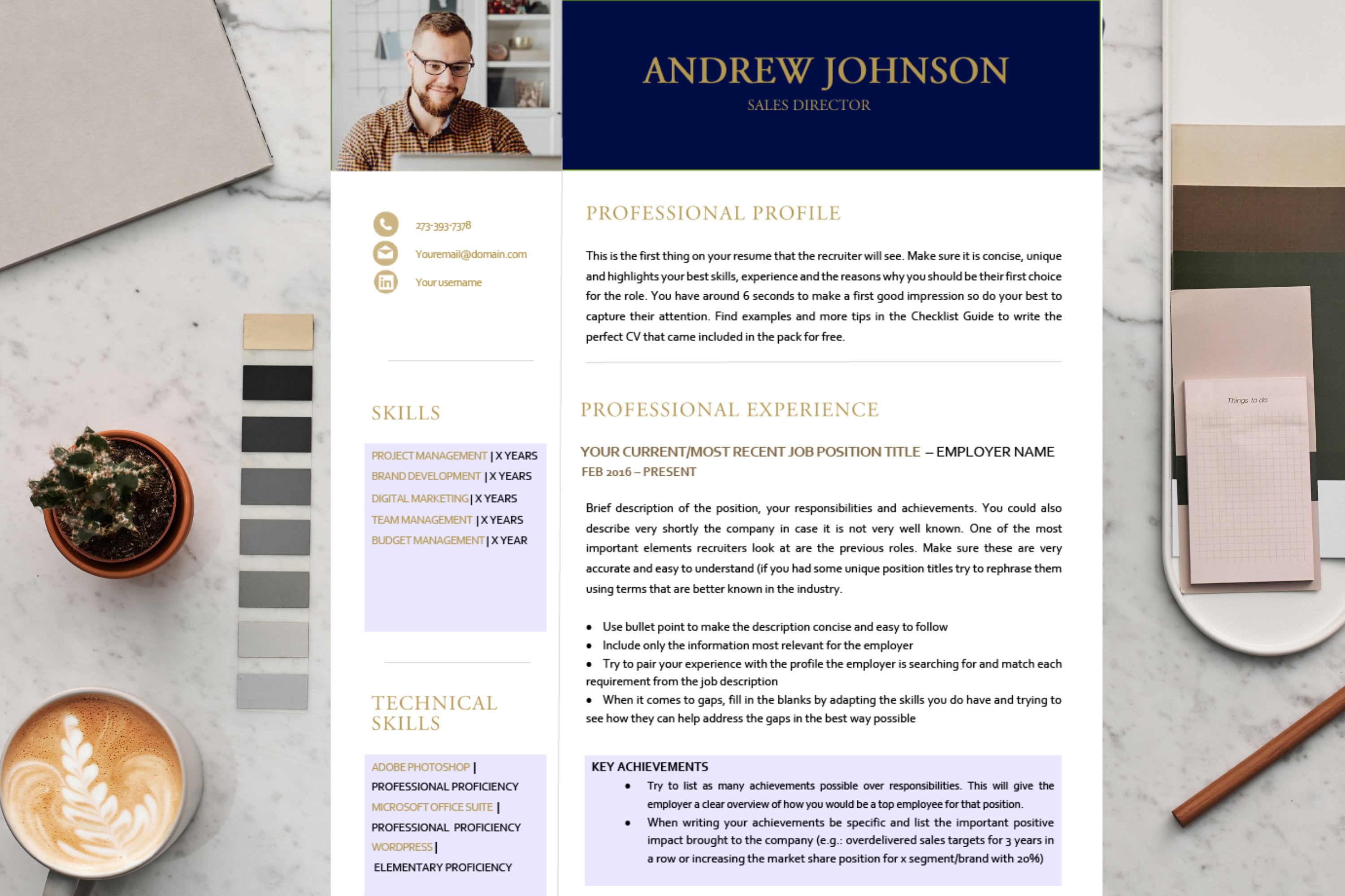 Modern Executive Resume Template C Level Resume Cv Template Word ...