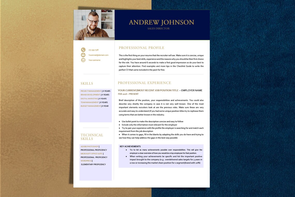 Modern Executive Resume Template C Level Resume Cv Template Word ...