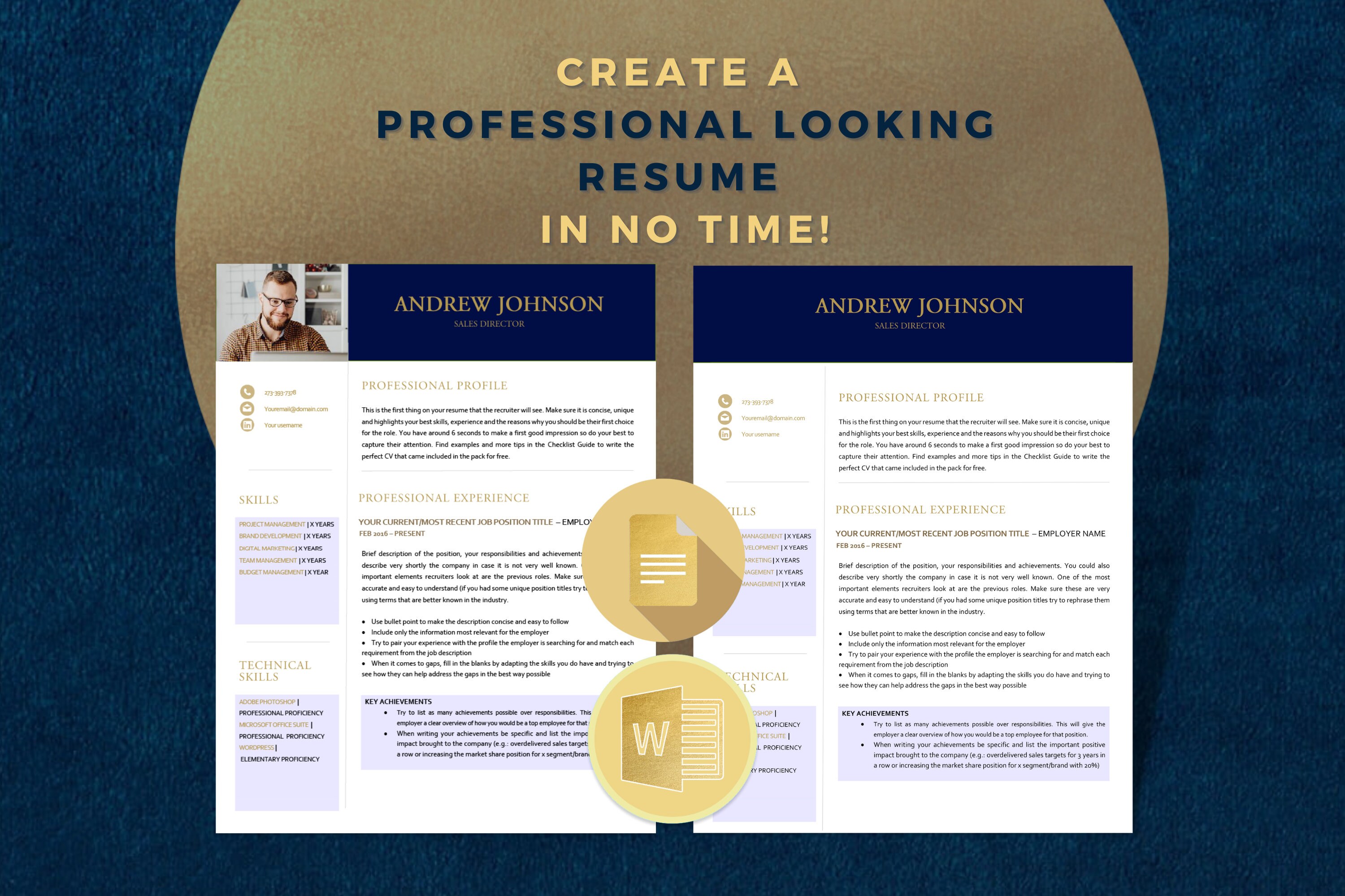Modern Executive Resume Template | C Level Resume | Cv Template Word ...