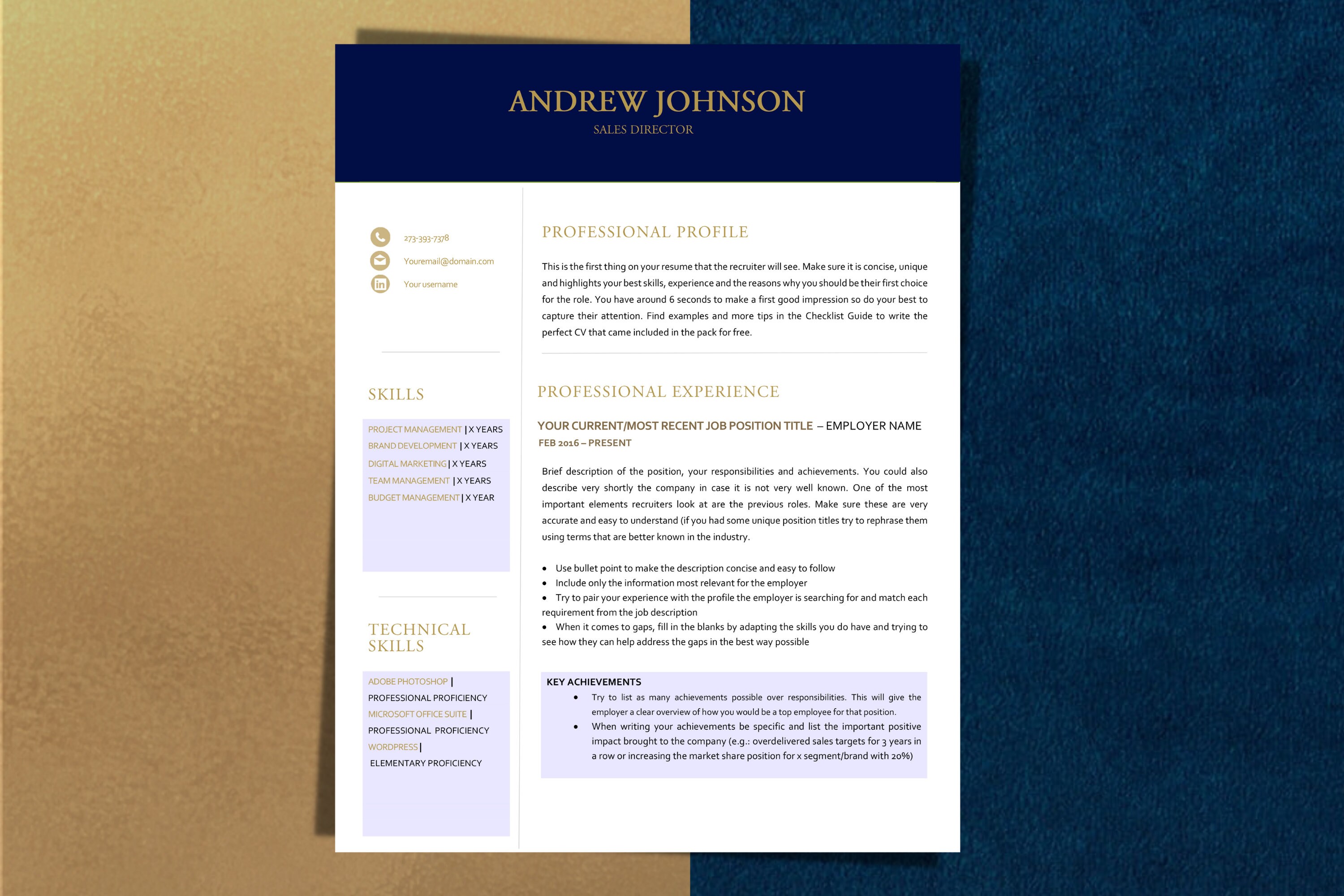 Modern Executive Resume Template | C Level Resume | Cv Template Word ...