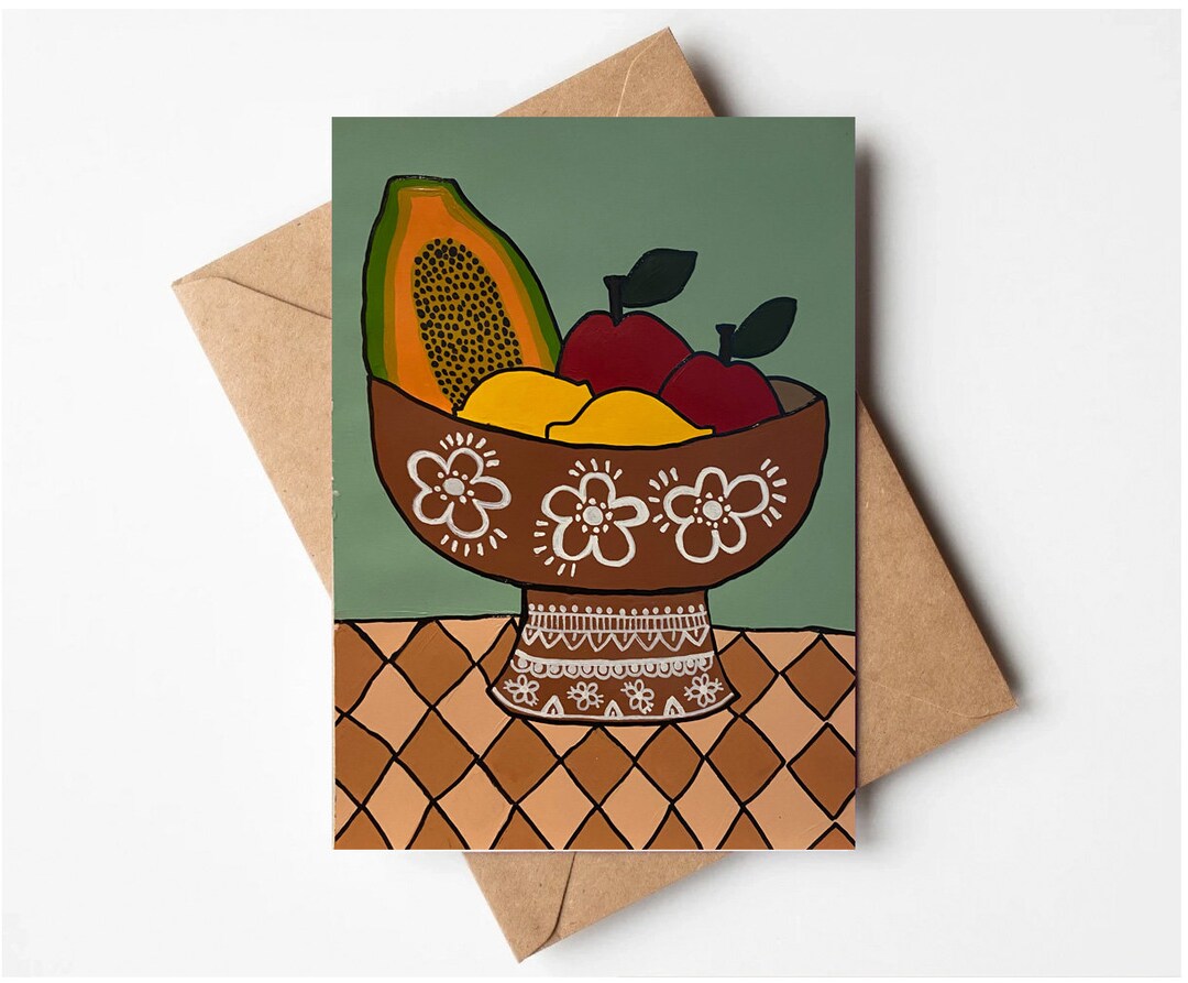 Fruit Bowl Card, Food Art, Black Woman Art, Black Women Cards - Etsy