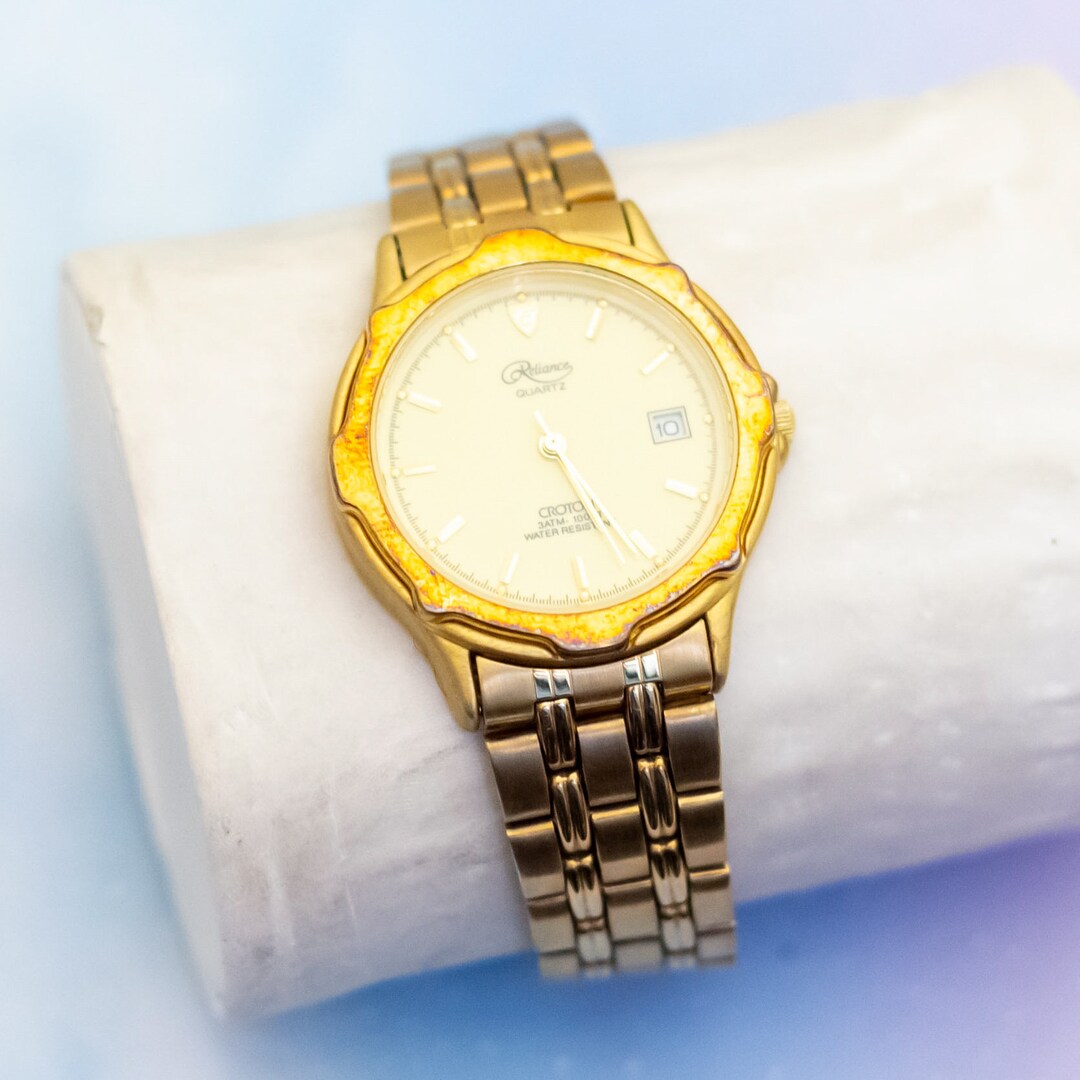 9 Inch, Vintage Gold Tone Beautiful Stylish Watch by Croton - J32 - Etsy