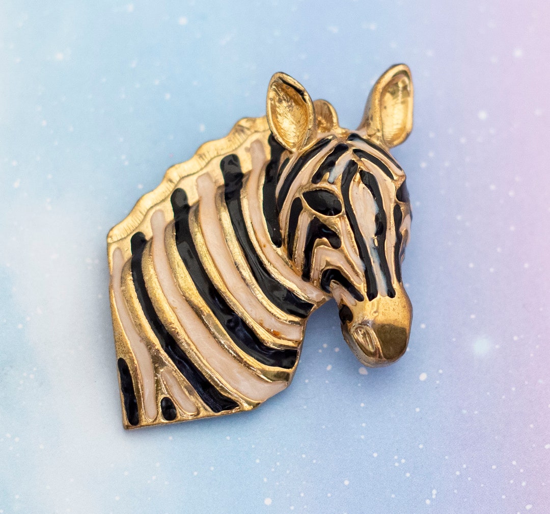 Broche Vintage Safari Zebra | Broche Gold Tone | J21 - Etsy France