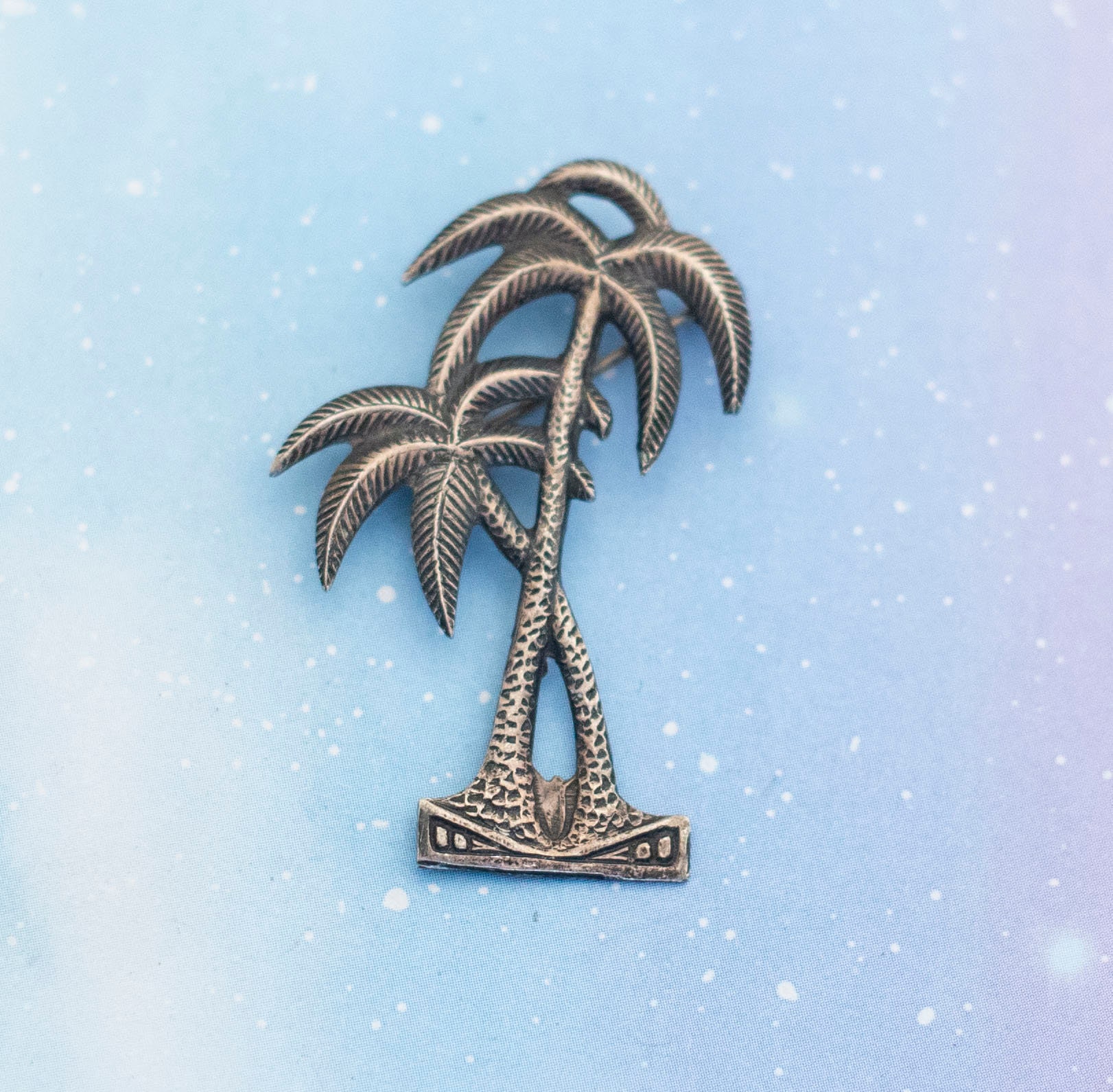 Vintage Sterling Silver Palm Trees Brooch J19 - Etsy