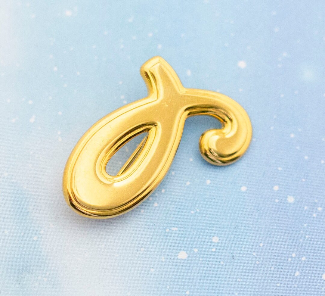Vintage Golden Cursive "l" Brooch | Initial/letter "l" Brooch | J19 - Etsy