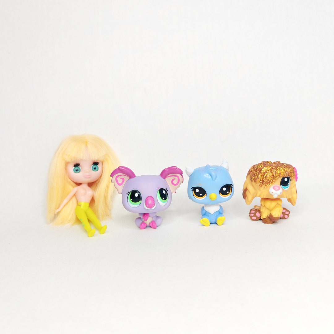 Hasboro Littlest Pet Shop LPS Pets: 2518, Blue Owl, Purple Swirl Koala ...