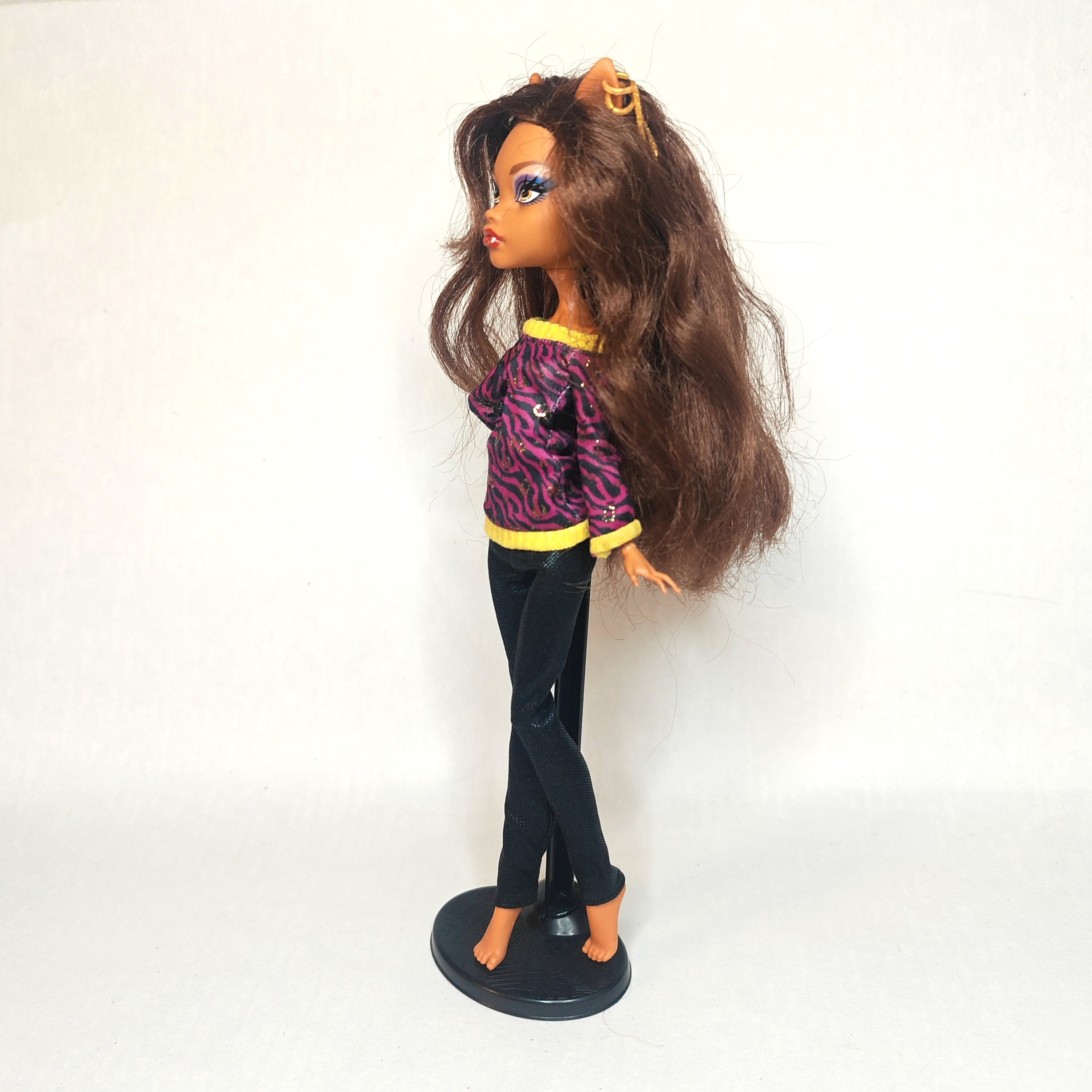 Rare Monster High Clawdeen Wolf School's Out Doll Black Elastics ...