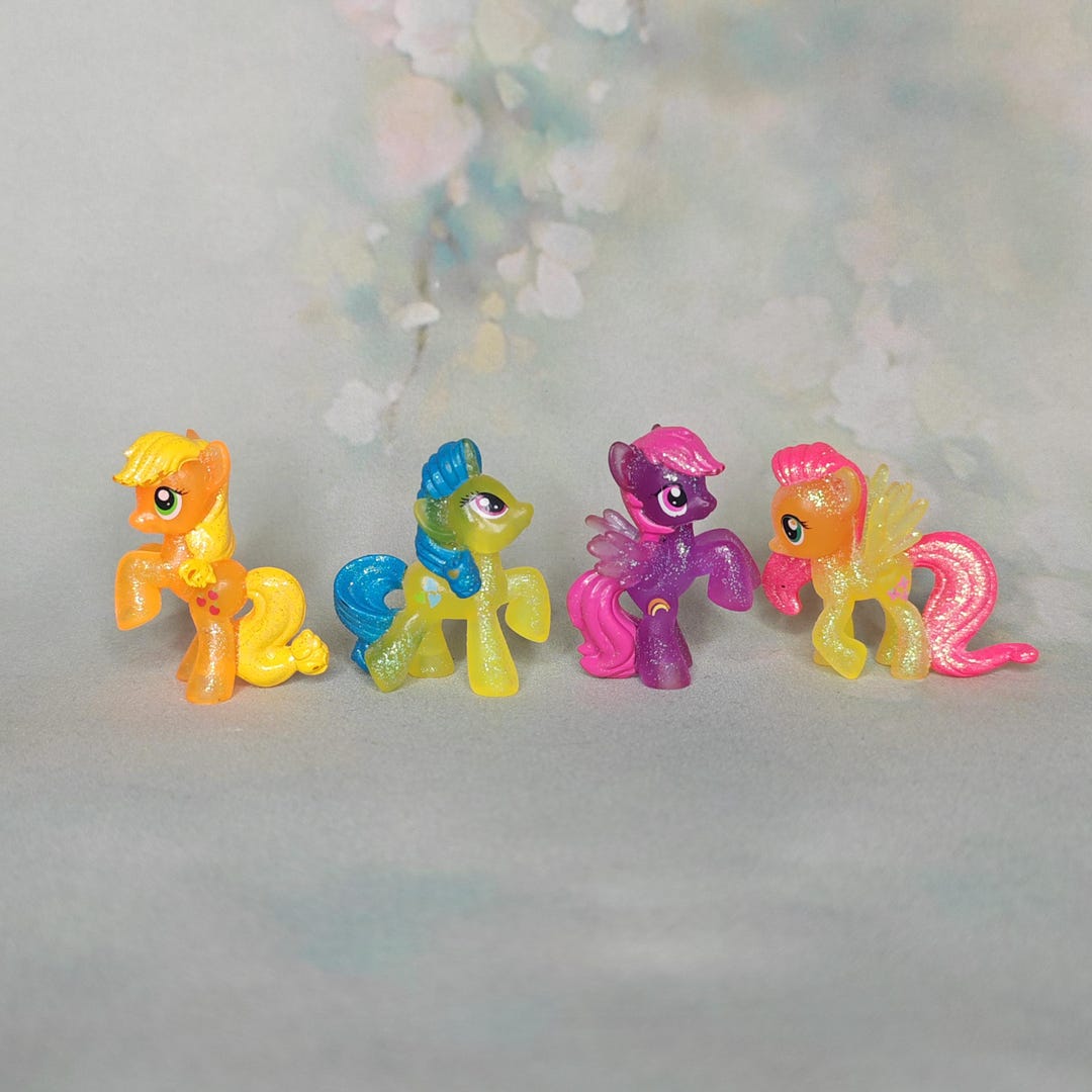 Set of 4 My Little Pony G4 Blind Bag Rare Mini Figures Wave 4 Glitter ...