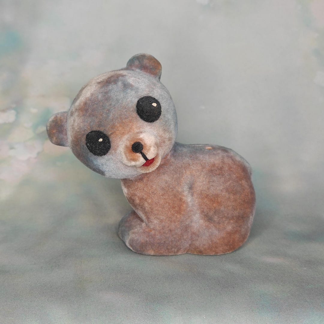 Vintage Flocked Bear Toy Foam Rubber Soviet Era Vintage Polymer Toy ...