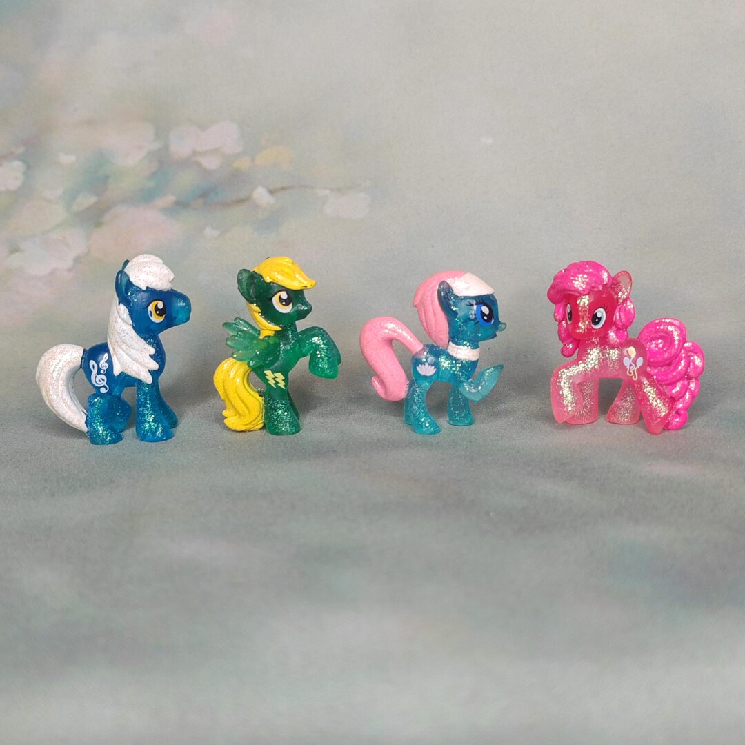 Set of 4 My Little Pony G4 Blind Bag Glitter Mini Figures Royal Riff ...