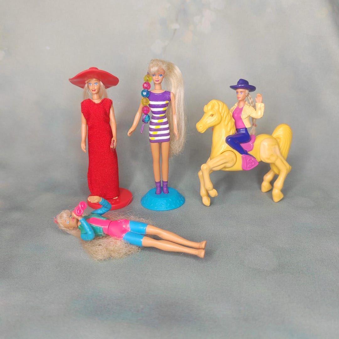 Set of 4 Mcdonald's Happy Meal Barbie Mini Dolls | Vintage Barbie ...