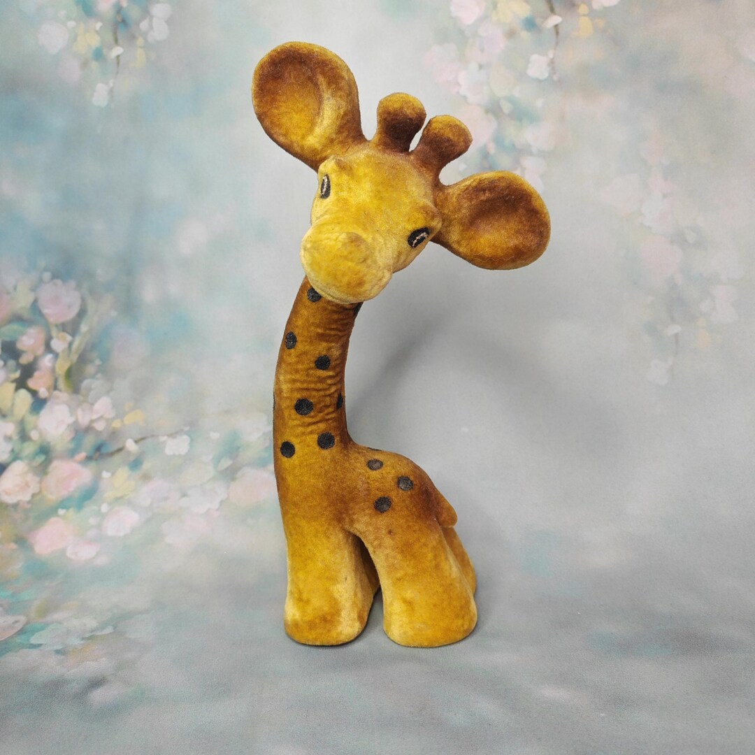Vintage Flocked Young Giraffe Toy | Foam Rubber | Soviet Era | Vintage ...